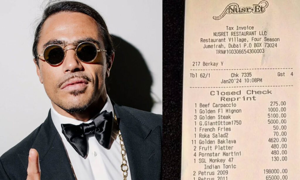 Salt Bae Flashes $108K Receipt From His Restaurant And People Are Close ...